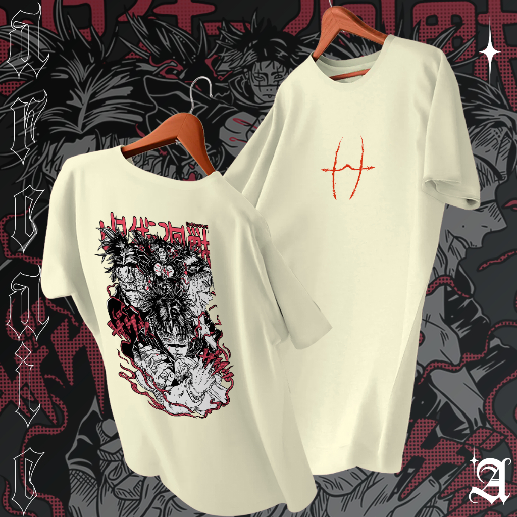 Camiseta Basica Algodao Jujutsu Kaisen Marca Sangrante Choso Espírito ...