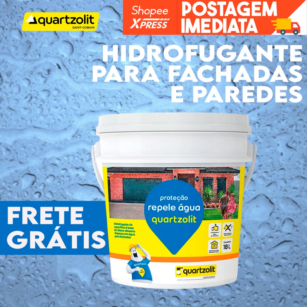 Repele Agua Hidrofugante Quartzolit - Balde 18lts | Shopee Brasil