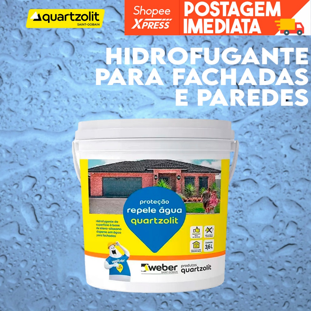 Repele Agua Hidrofugante Quartzolit 3,6l | Shopee Brasil