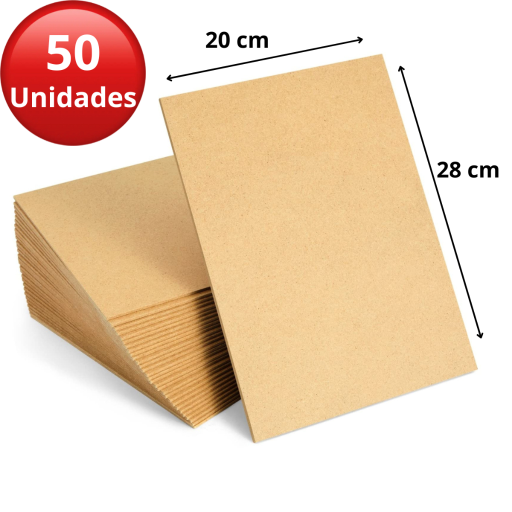 50 Placa Chapa MDF 20 x 28 cm MDF Cru Artesanato Tamanho A4 | Shopee Brasil
