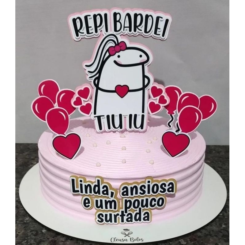 Topo de bolo aniversário Topper Bento Flork personalizado meme com 30 ...