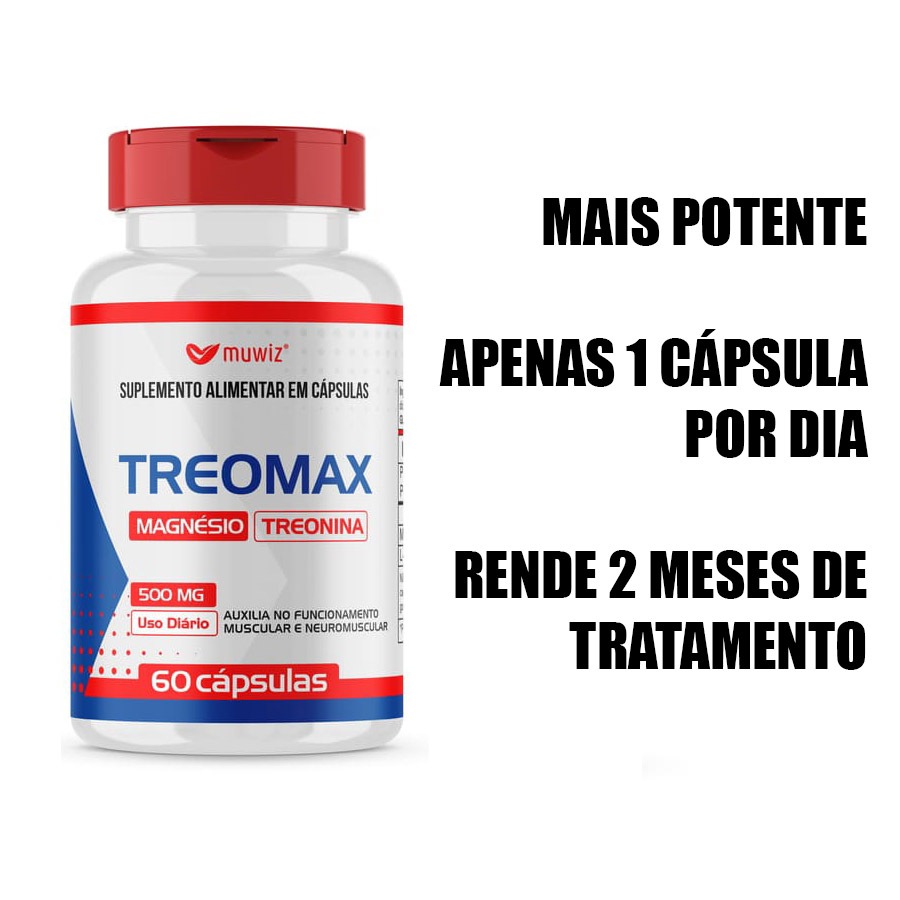 Magnésio Treonato 500mg Treomax 60 cápsulas Muwiz - Treonina L-Treonato | Shopee Brasil