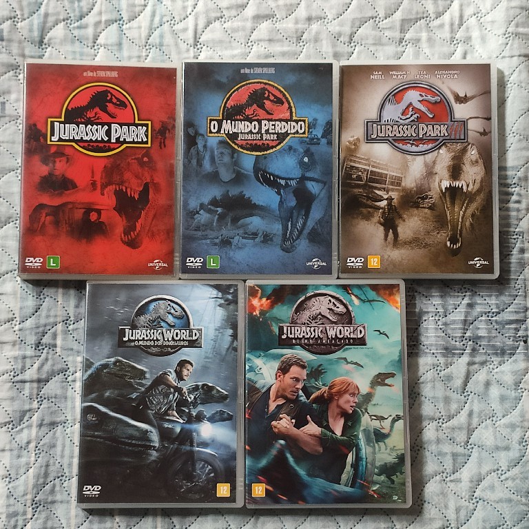 Combo Jurassic Park e Jurassic World - 05 DVDs | Shopee Brasil