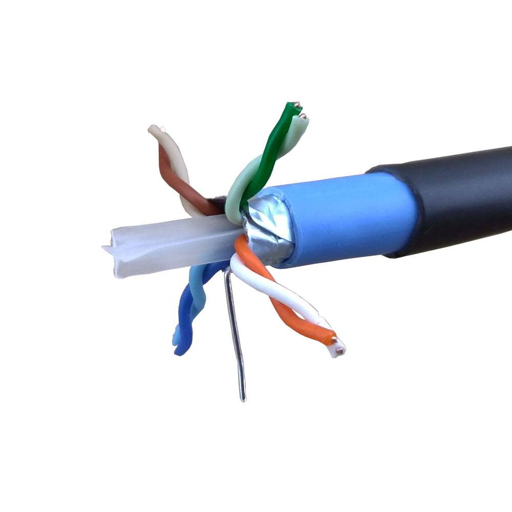 CABO DE REDE CAT6 F/UTP - BLINDADO - DUPLA CAPA - PRETO - C/60M + 2RJ45 ...