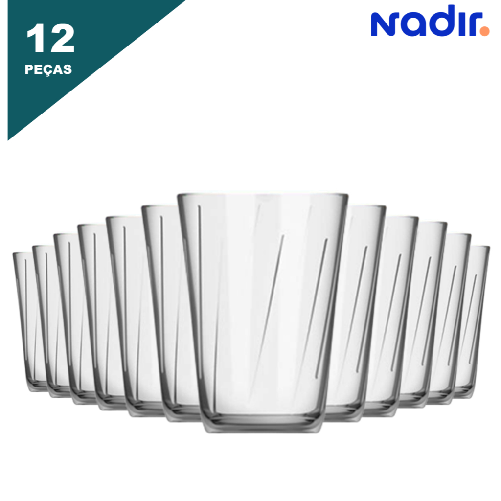 Jogo de Copos de Vidro 190ml Amazon Nadir | Shopee Brasil
