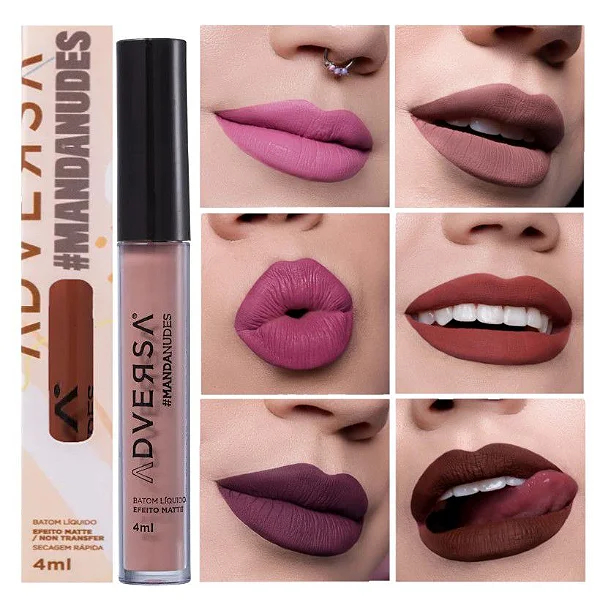 Batom Líquido Matte Vegano - #Manda Nudes- Adversa (Unidade) | Shopee ...