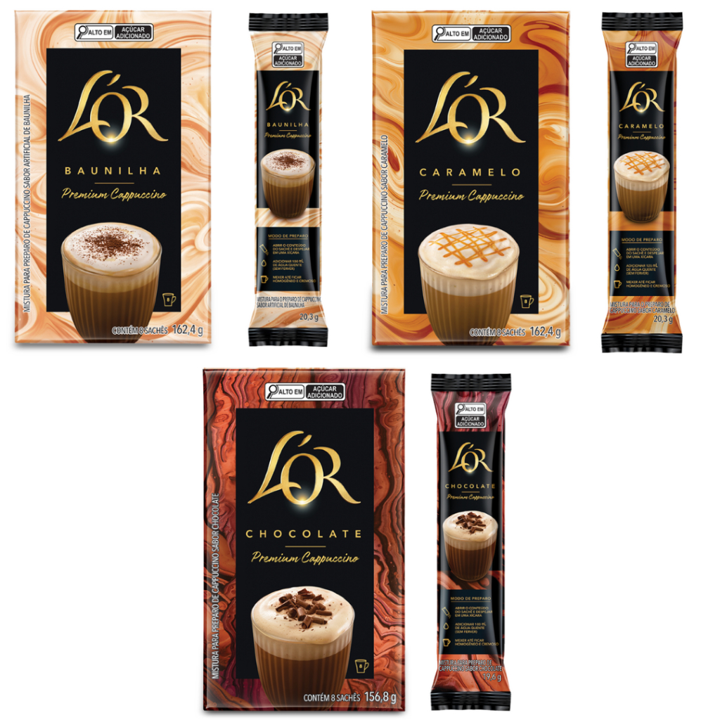 Kit c/8 Mistura para preparo de Cappuccino em sachê Lor - Baunilha ...