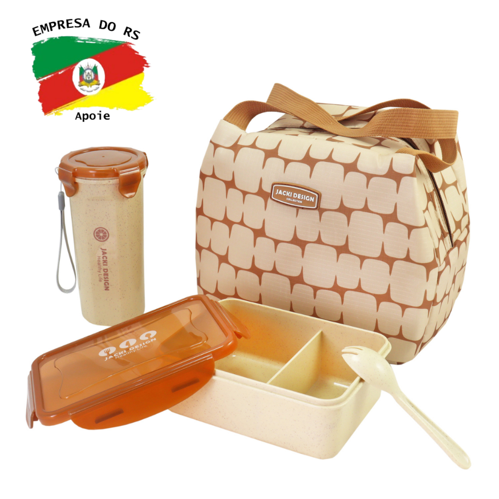 Kit Marmita com Bolsa Térmica Pote e Copo Alimentação Saudável Academia ...