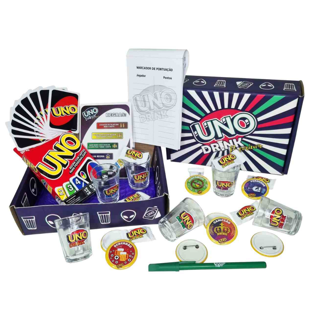 UNO Drink - Jogo Completo Oficial Para Animar a Festa - Shot Dose ...