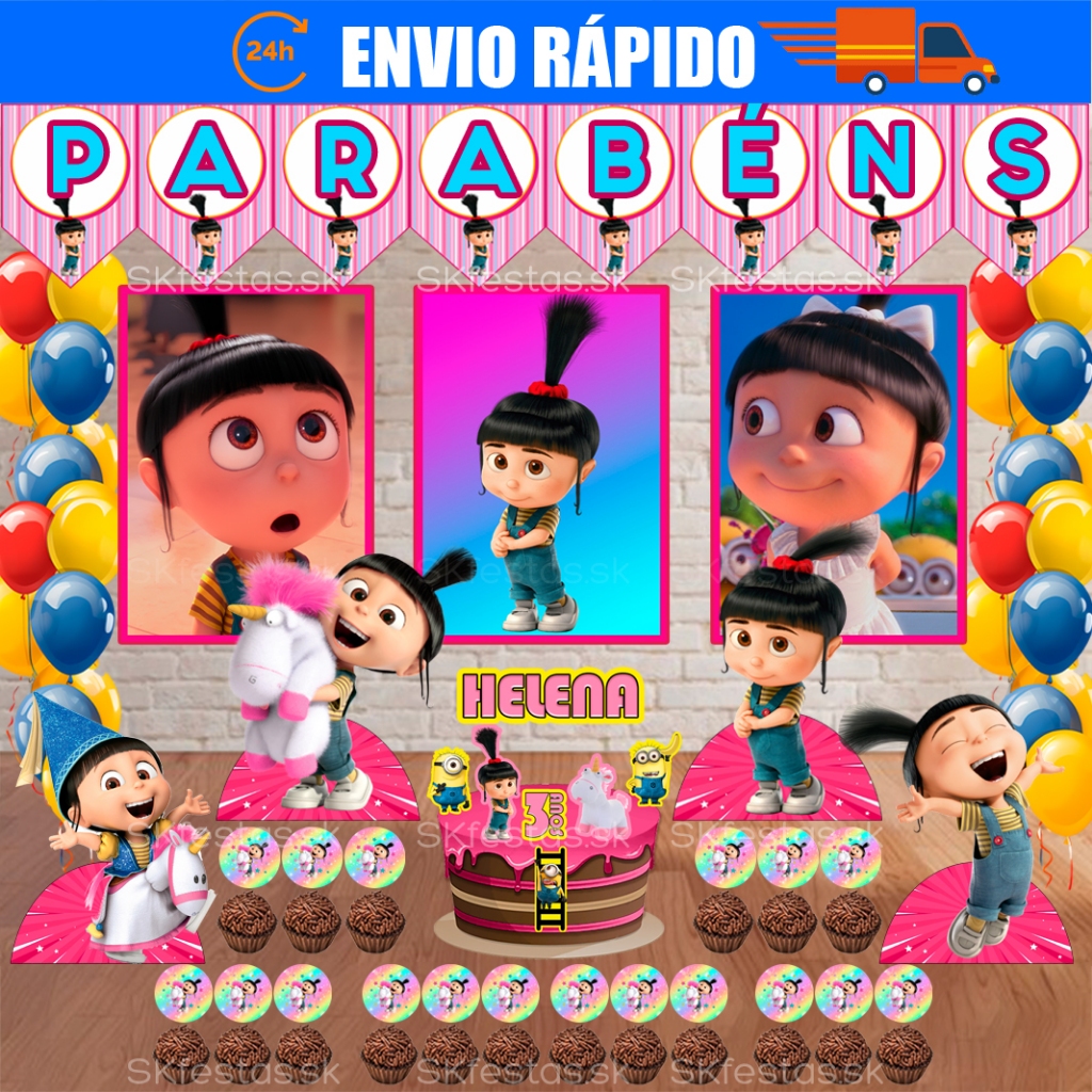 Kit Festa - AGNES MEU MALVADO FAVORITO - PERSONALIZADO NOME E IDADE ...