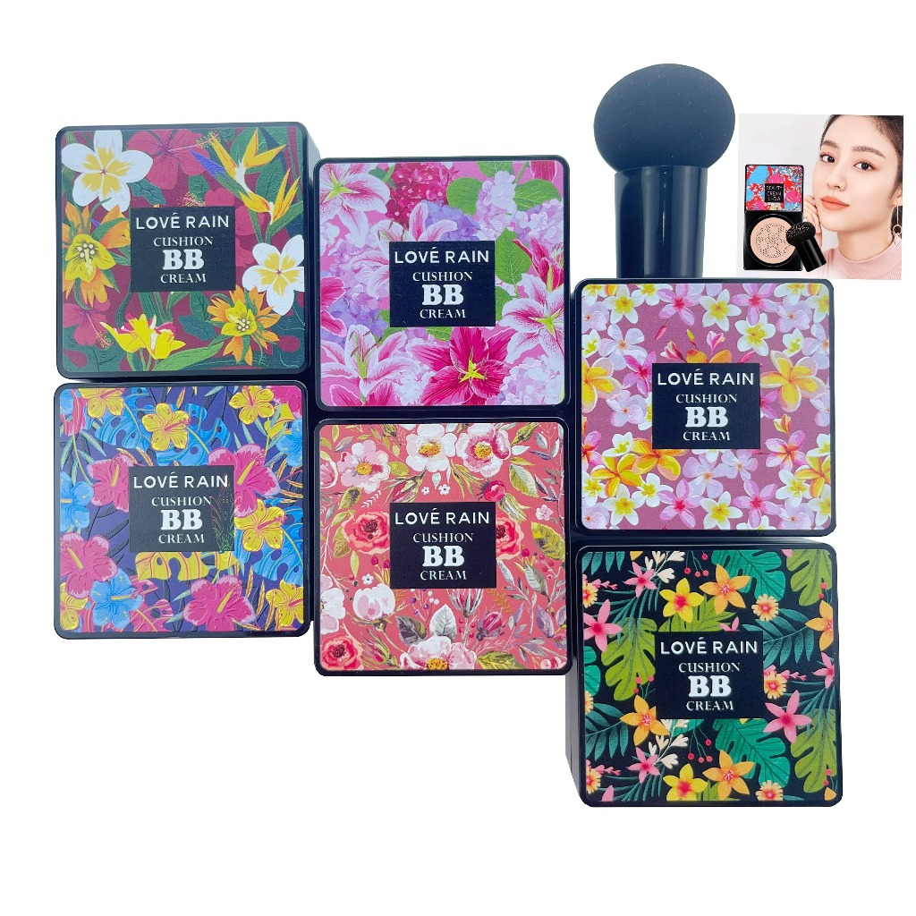 LOVÉ RAIN BB Cream/Base/Corretivo com Esponja com Formato de Cogumelo / Base Clareador Maquiagem ...