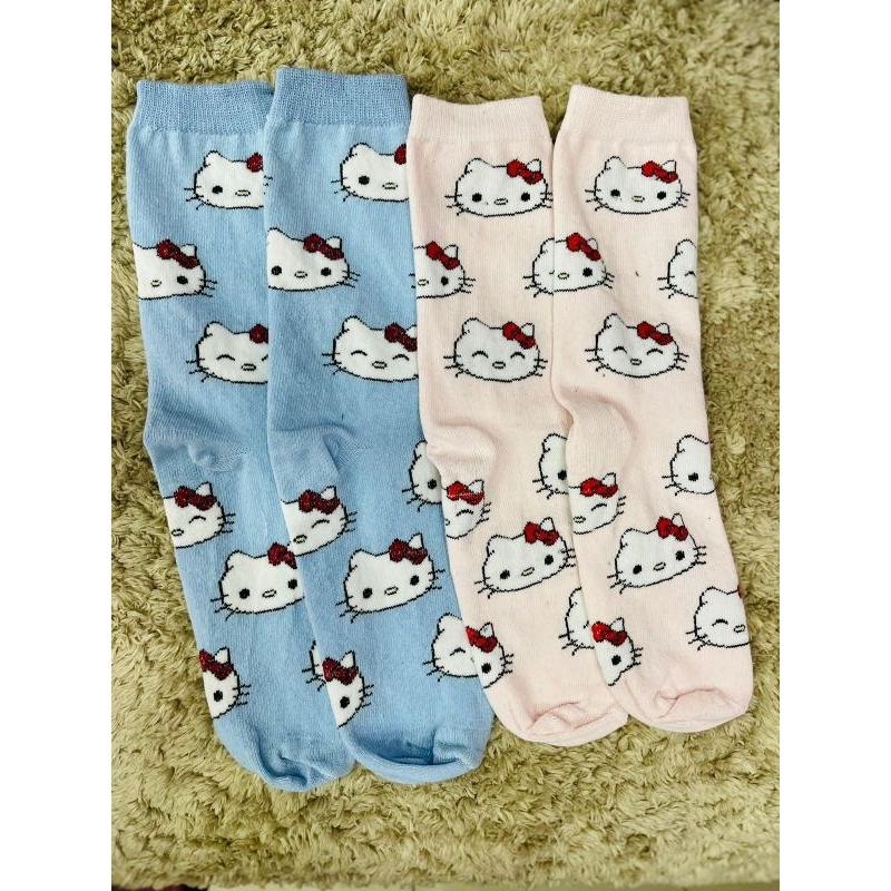 Meia Divertida Hello Kitty tamanho único ( veste adulto e infantil ...