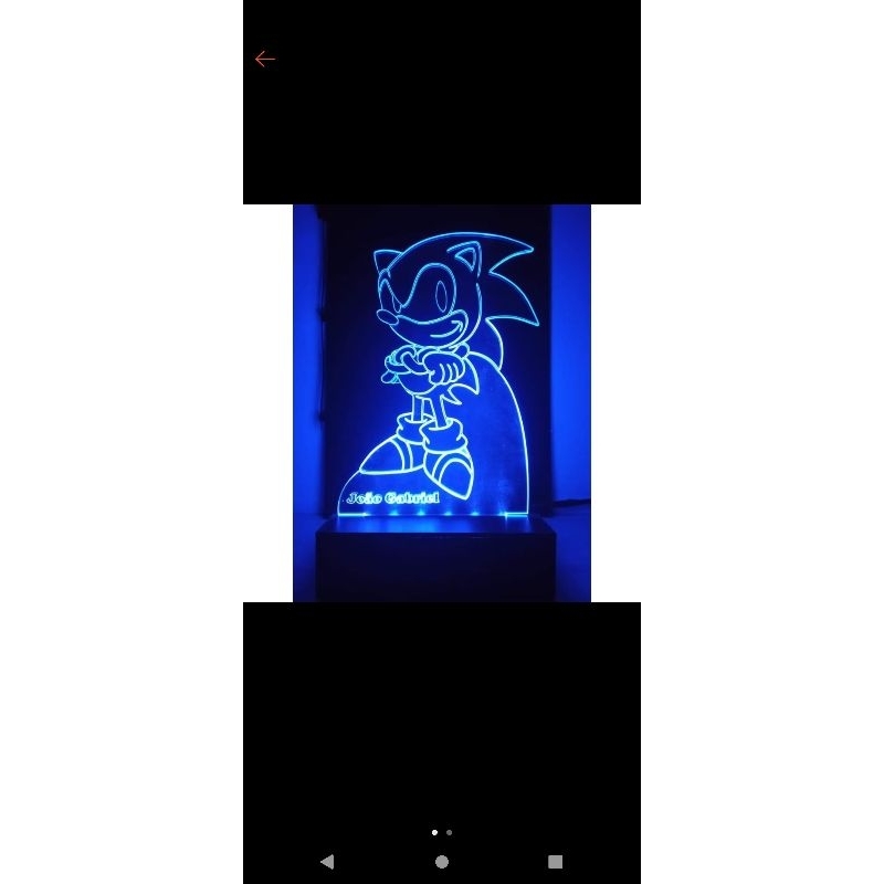 Luminária Abajur Led Sonic personalizada RGB USB 16 cores com controle ...