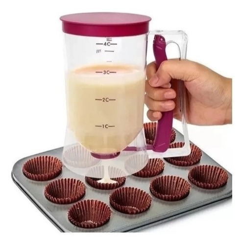Copo Jarra Medidor Dosadora Massa 900ml Panquecas Cupcake Bolos Clink ...