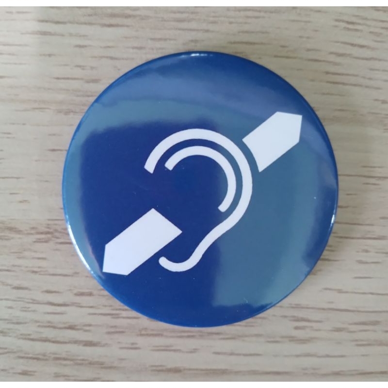 5 bottons símbolo deficiente auditivo broche acessibilidade 5,5cm ...