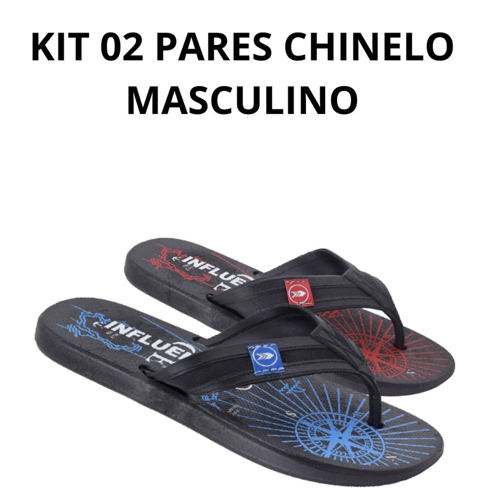 Kit Chinelo Masculino 02 Pares Casual Para Homens Dia a Dia Macio ...