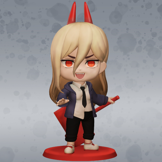 Power - Chainsaw Man - Chibi - Miniatura - Action figure - Colecionavel ...