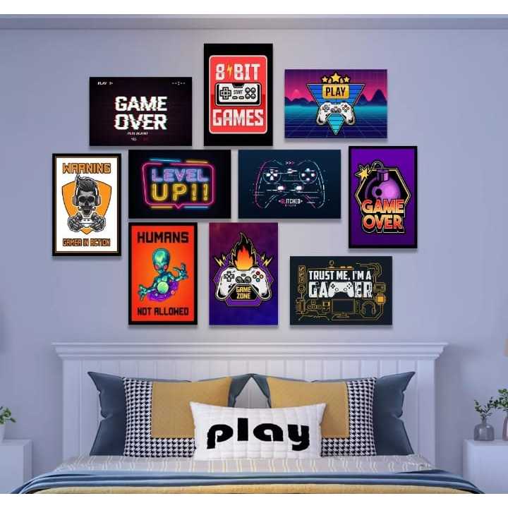 Kit 15 Quadros Decorativos Gamer Nerd Geek Jogos | Shopee Brasil