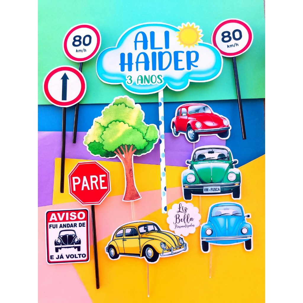 Topo de Bolo Fusca | Shopee Brasil