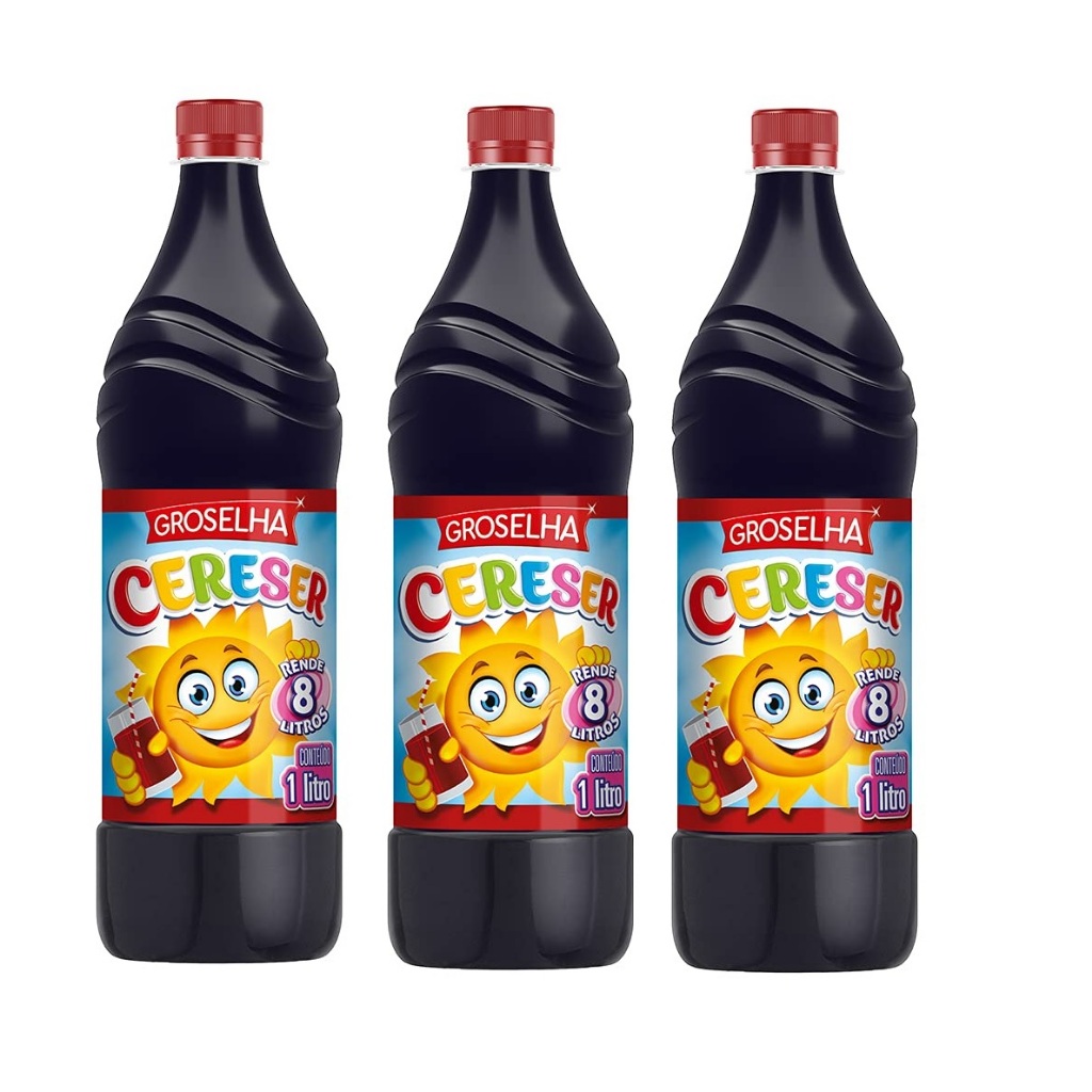 Kit Com 3 Unidade Xarope de Groselha Cereser 1Liltro | Shopee Brasil