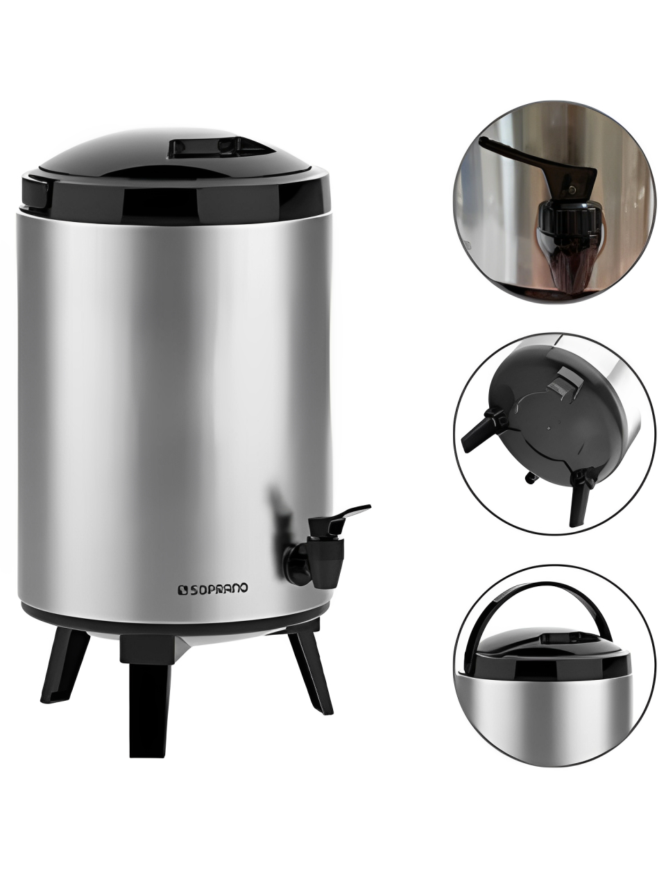 Botijão Térmico 9,5 Litros Com Isolamento de Temperatura Térmica Inox ...