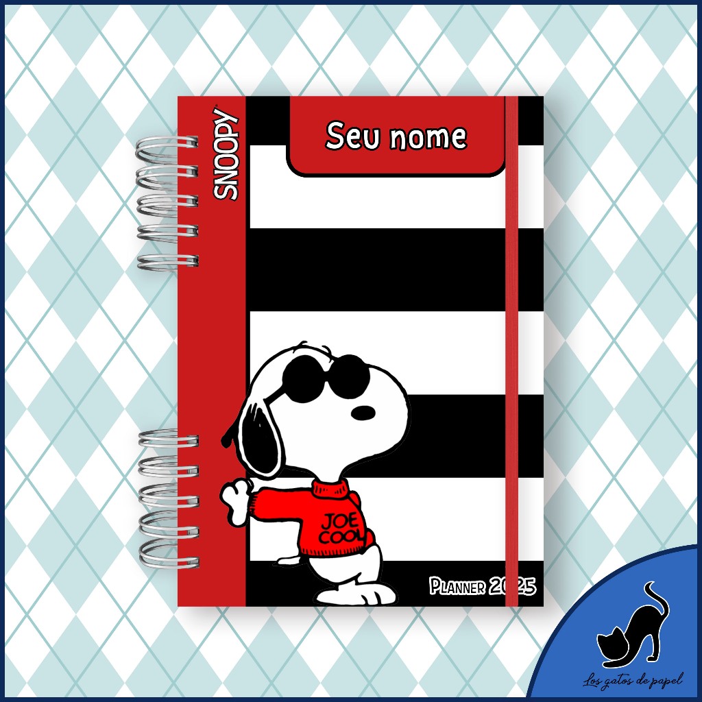 Planner 2025 personalizado com marcador de página - Snoopy / Joe Cool ...