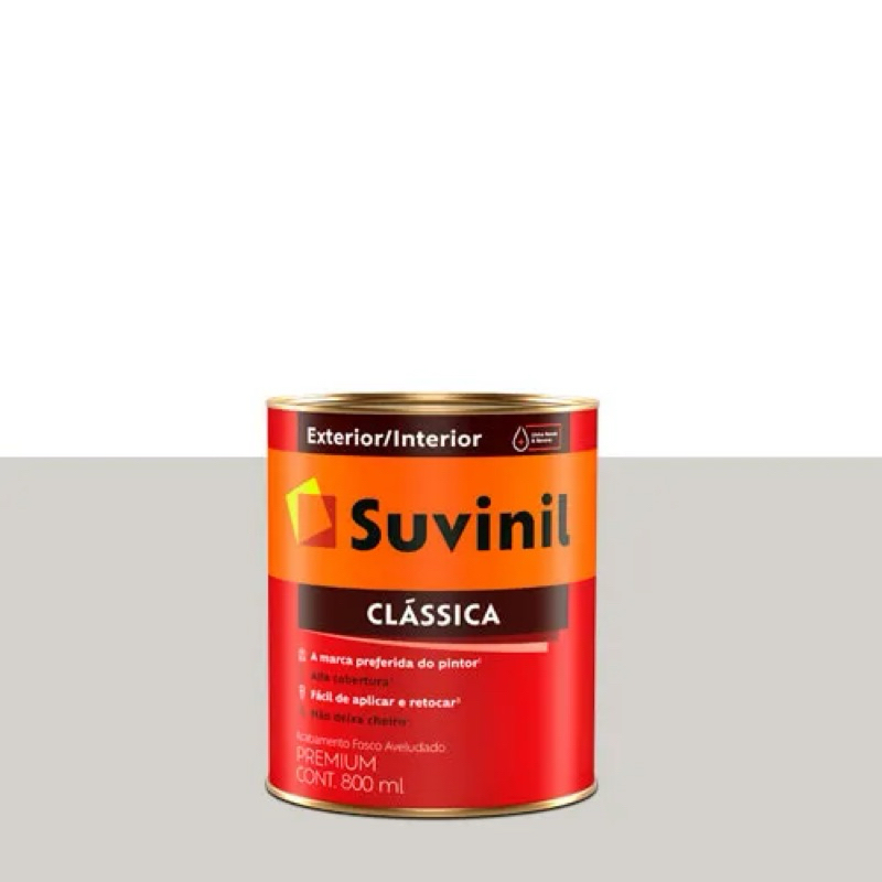 Tinta Clássica Fosca Suvinil Crômio 800 ml | Shopee Brasil