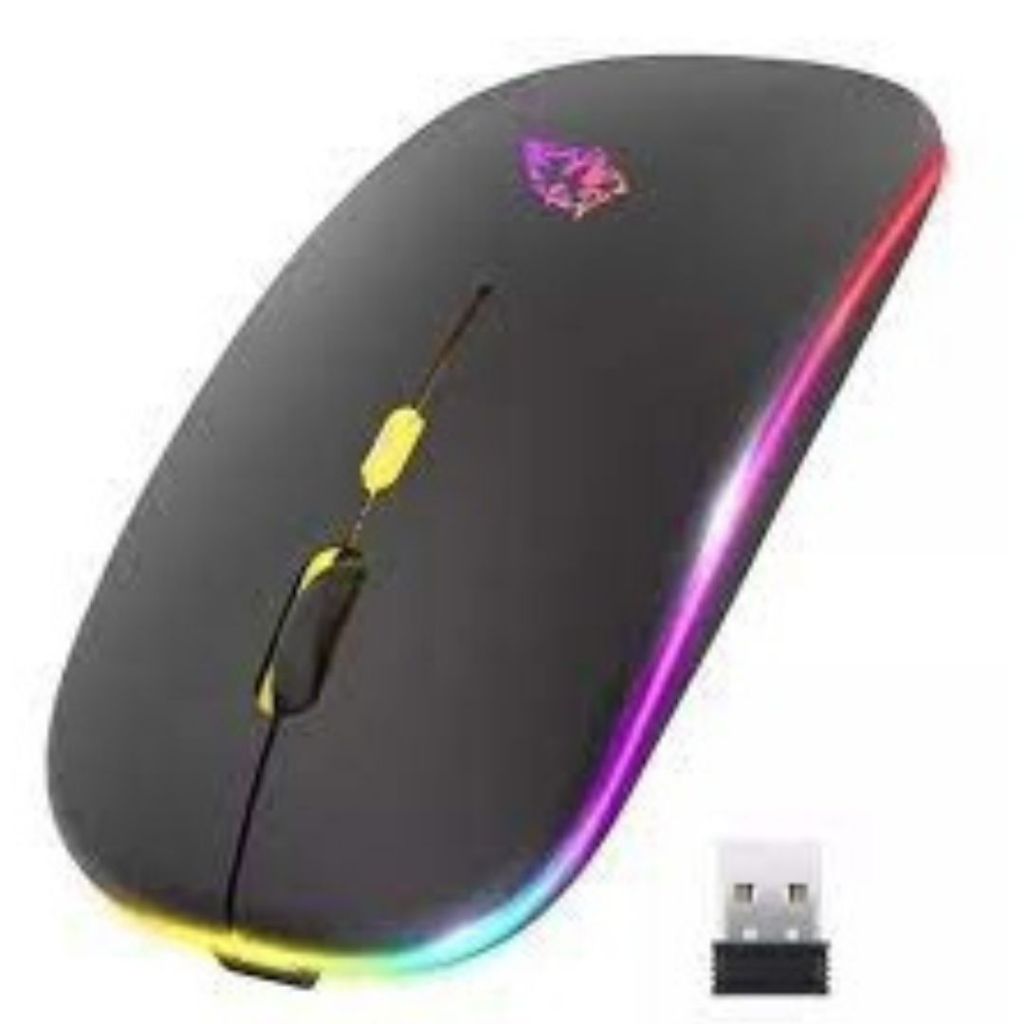 Mouse Sem Fio Wireless Com Bateria Interna Recarregavel 2,4 Ghz Led RGB Home Office | Shopee Brasil