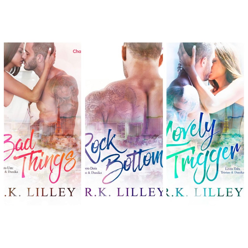 Trilogia de livros R. K. Lilley: Bad Things/Rock Bottom/Lovely Trigger | Novos | Capa Comum ...
