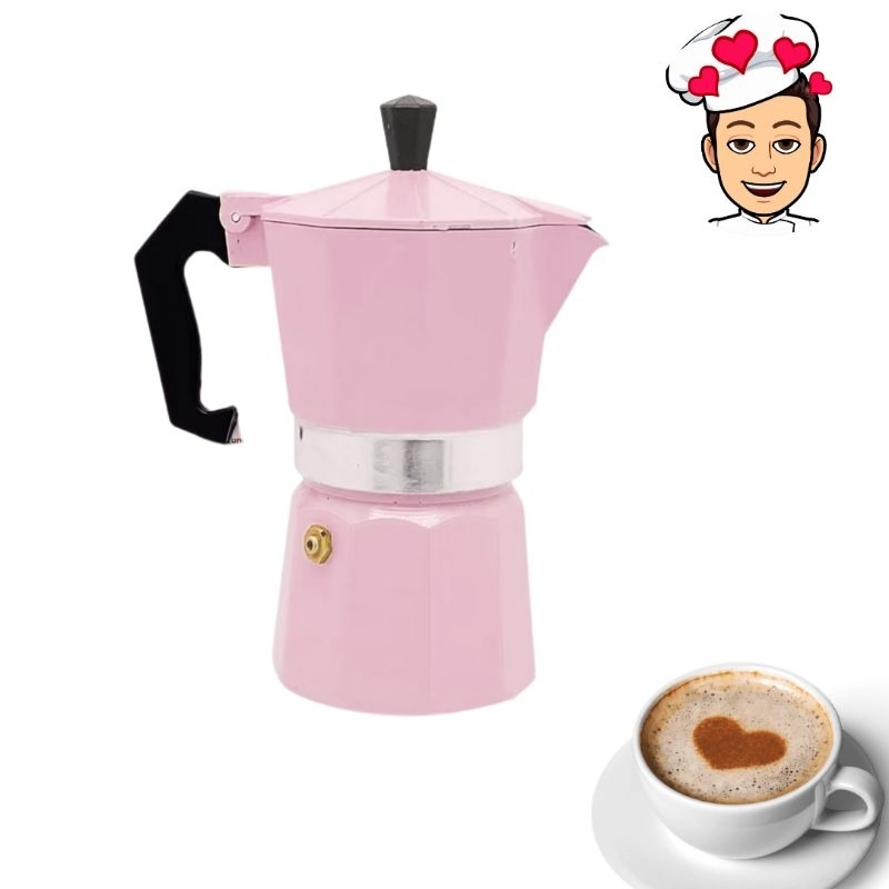 Cafeteira Italiana Rosa de Alumínio 9 Xicaras 450ml | Shopee Brasil