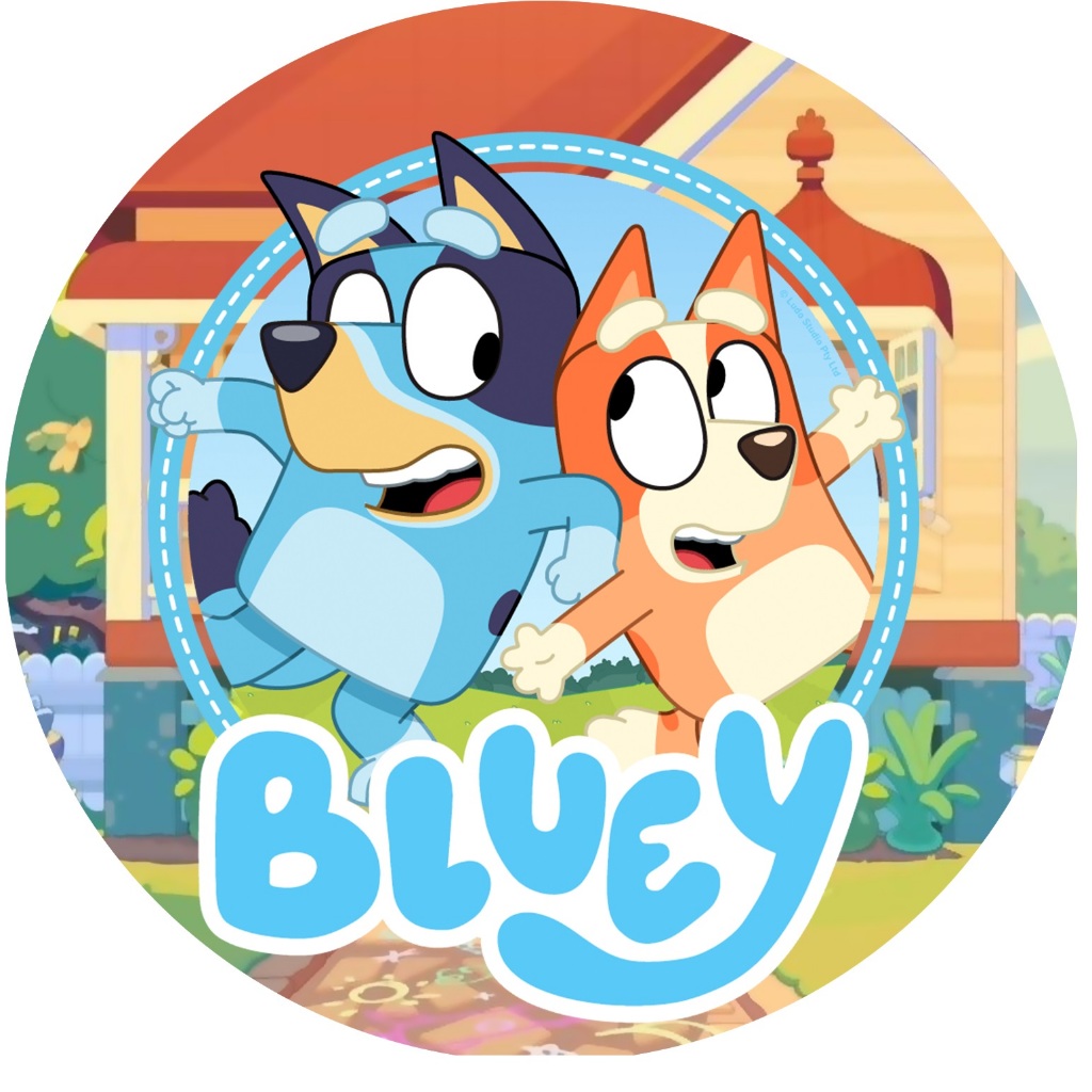 Painel de Festa Sublimado Redondo Tema: Bluey | Shopee Brasil