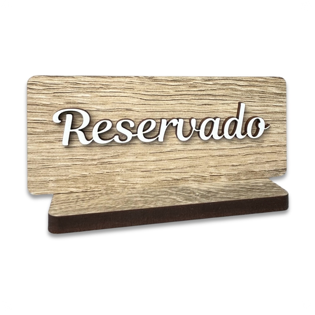 Placa Reservado Para Mesa, Restaurante Casamento Frente e Verso ...