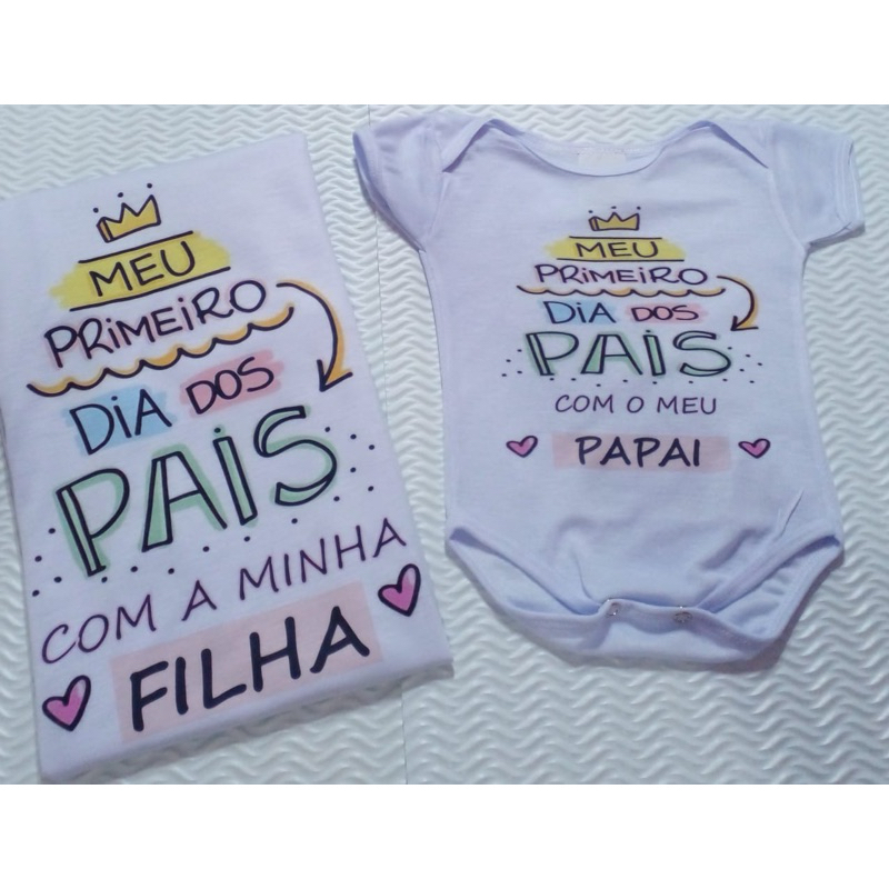 kit camisa+ bory pai e filha / dia dos pais | Shopee Brasil