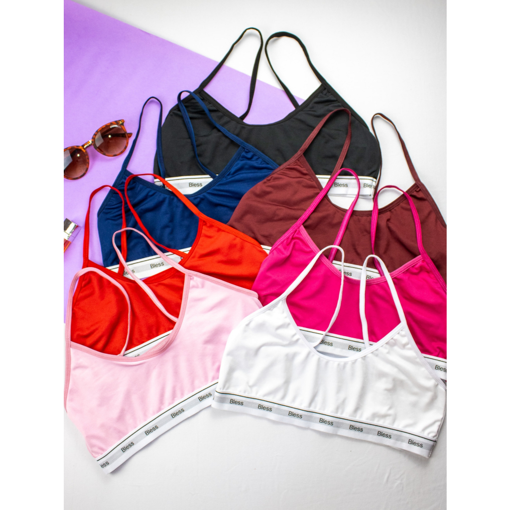 Kit 03 tops top femino sem bojo com forro elástico exposto top academia ...