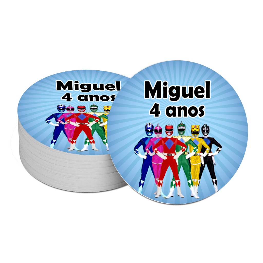 Etiquetas Adesivos tags redondos Power Ranger | Shopee Brasil