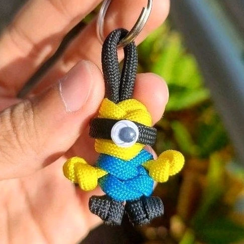 Chaveiro Minion - Artesanato Feito à Mão com corda Paracord 550 de alta ...