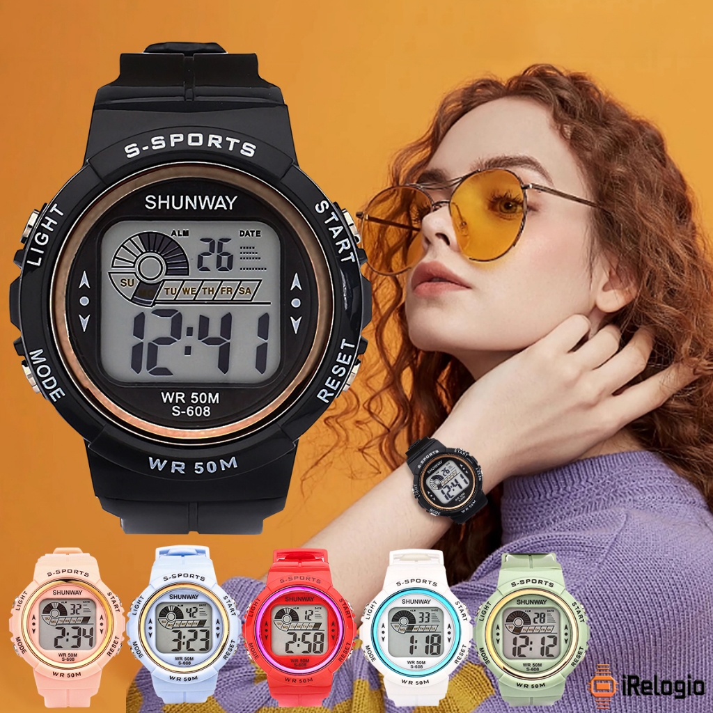 Relógio Feminino à Prova D'água Digital Eletrônico Original Senhoras De Moda Redondo Mulher S608 ...