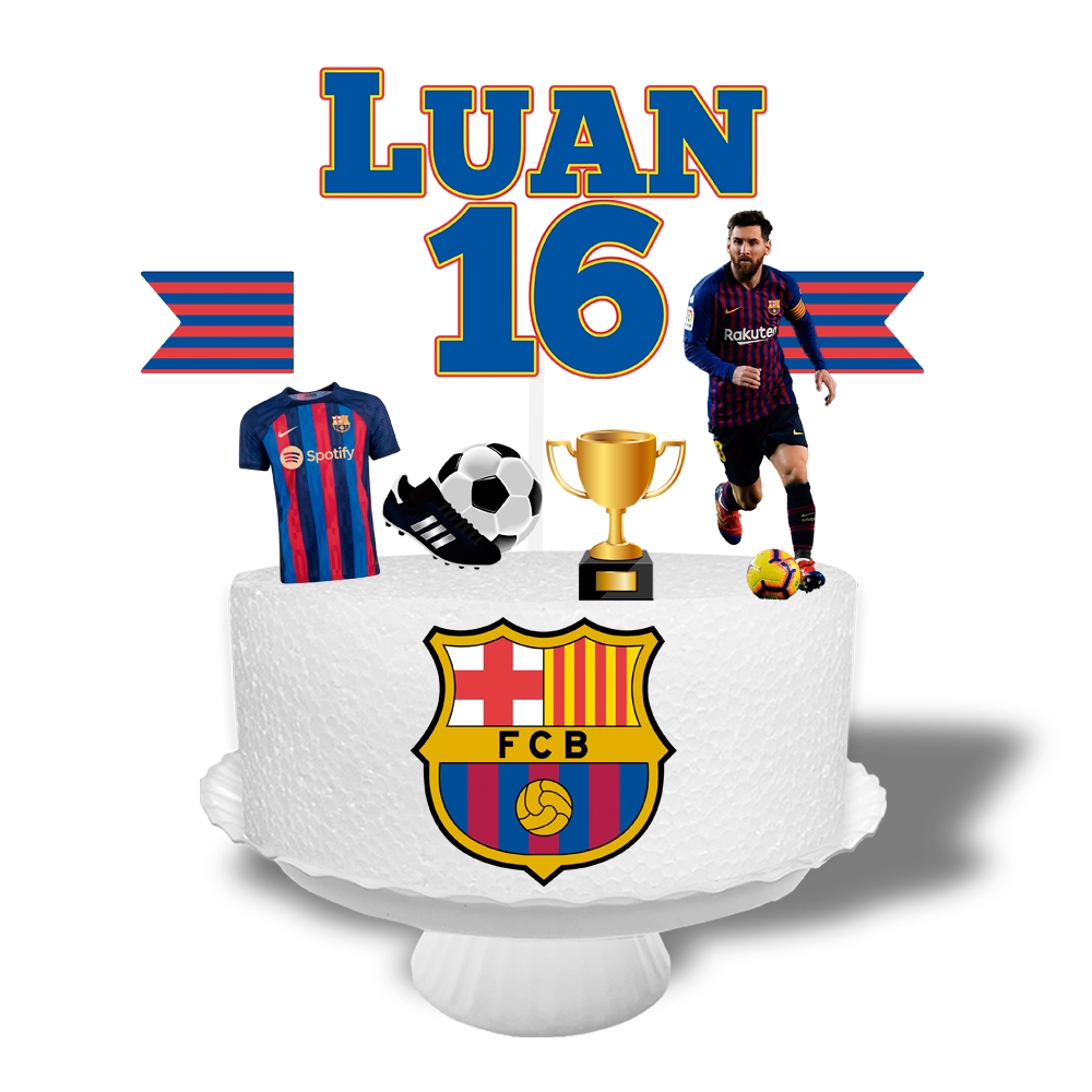 Topo Topper de Bolo Barcelona Messi | Shopee Brasil