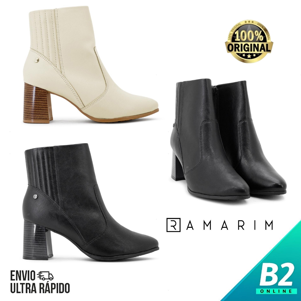Bota Ramarim Cano Médio Ankle Boot Feminina 100% Original Com Nota ...