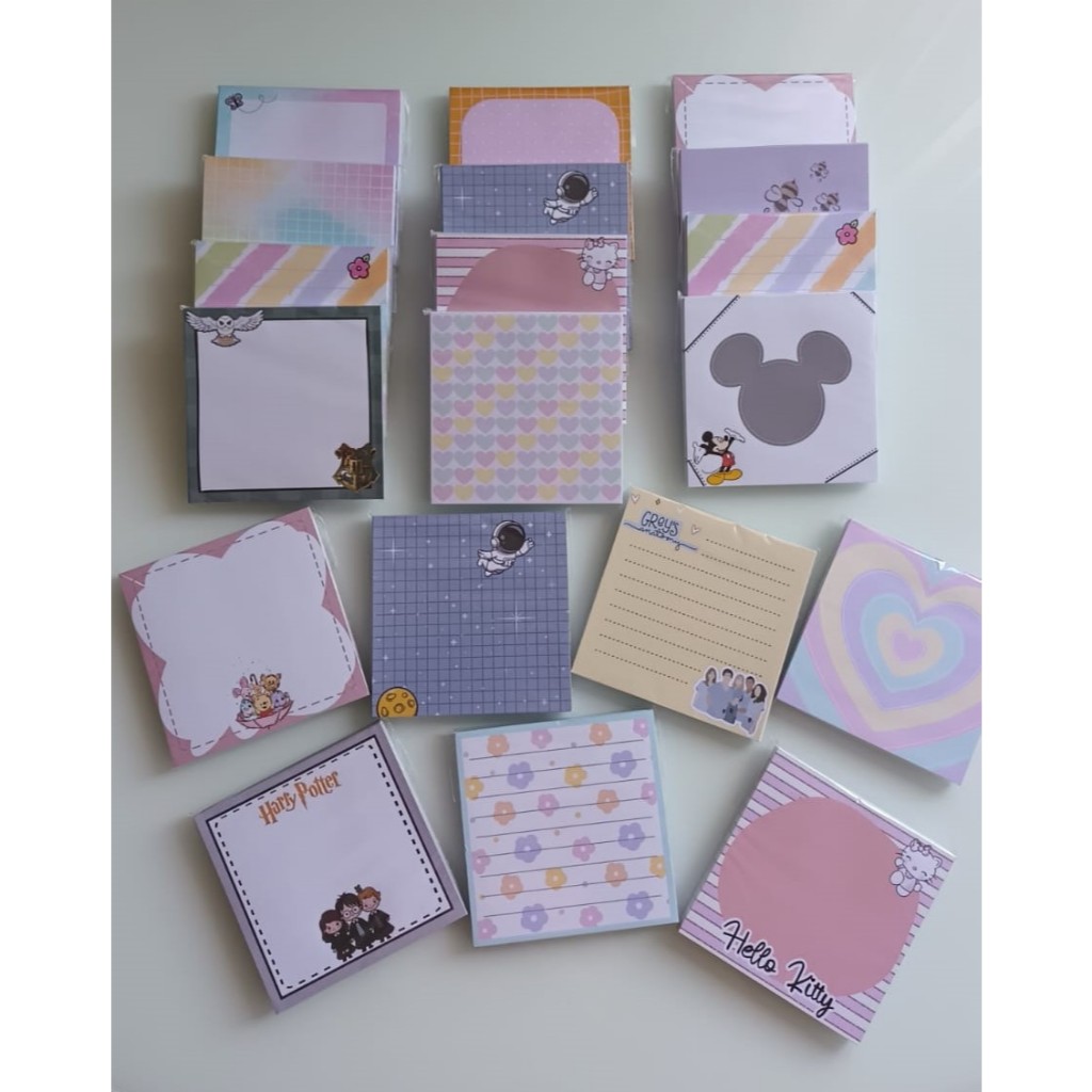 Bloco de Notas Anotações Personalizado Colorido 9,5x9,5 | Papelaria ...