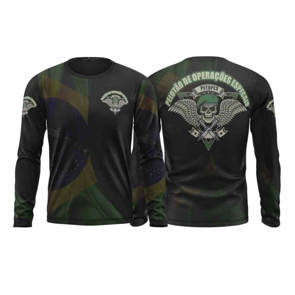 Camiseta manga longa pelotão de operações especiais pelopes | Shopee Brasil