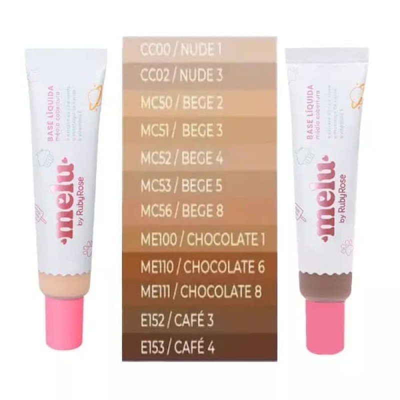 Base liquida Melu Ruby Rose | Shopee Brasil