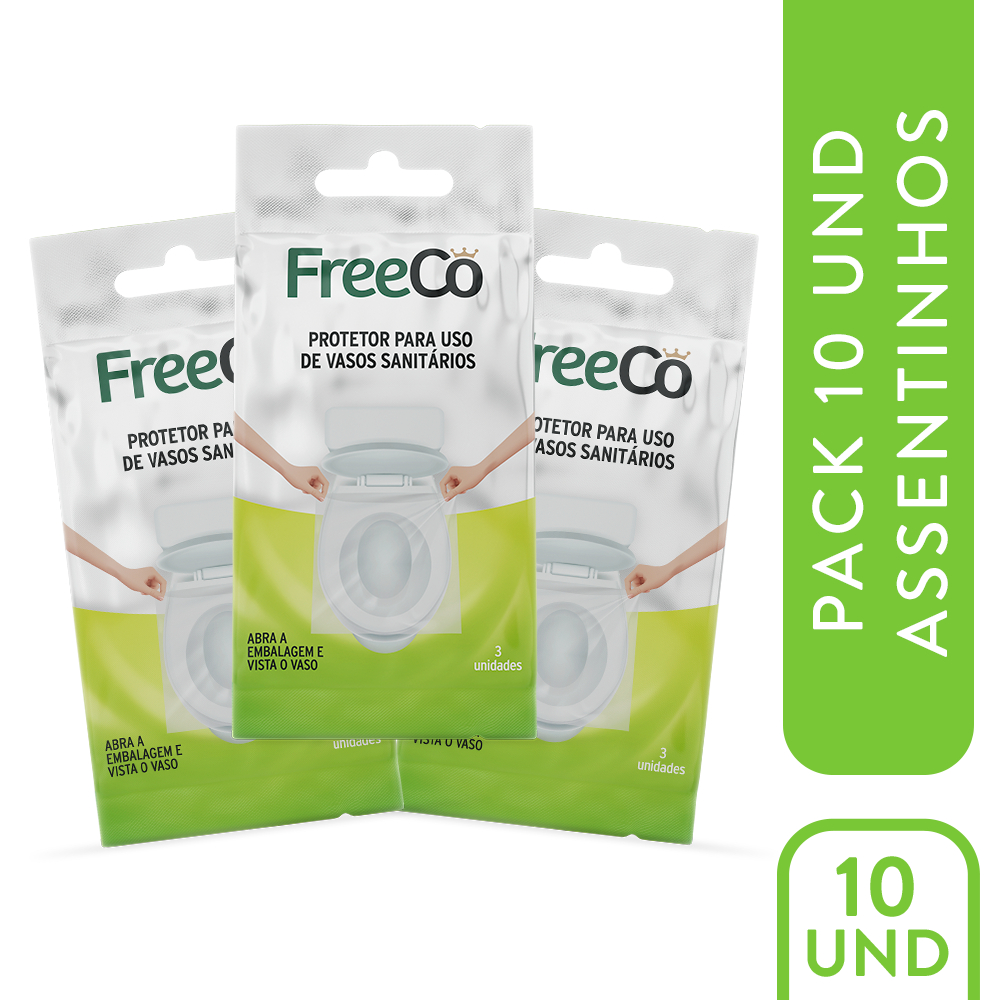 KIT 10x FREECÔ PROTETOR DESCARTÁVEL P/ ASSENTO SANITÁRIO - 3 unidades ...