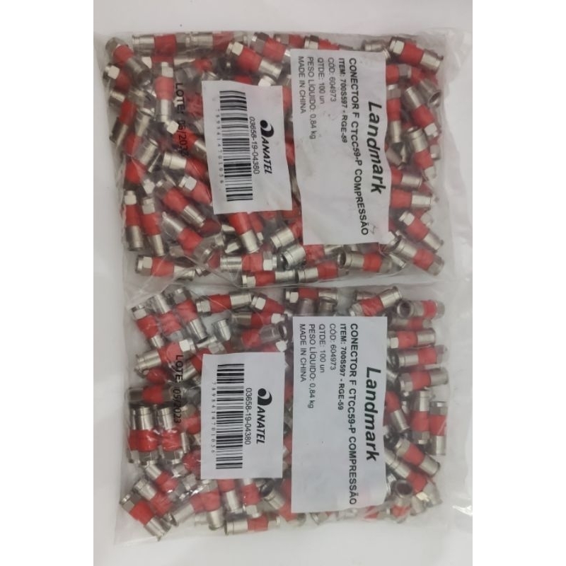 Conector Rg59 100 unidades Original (Compreensão) | Shopee Brasil