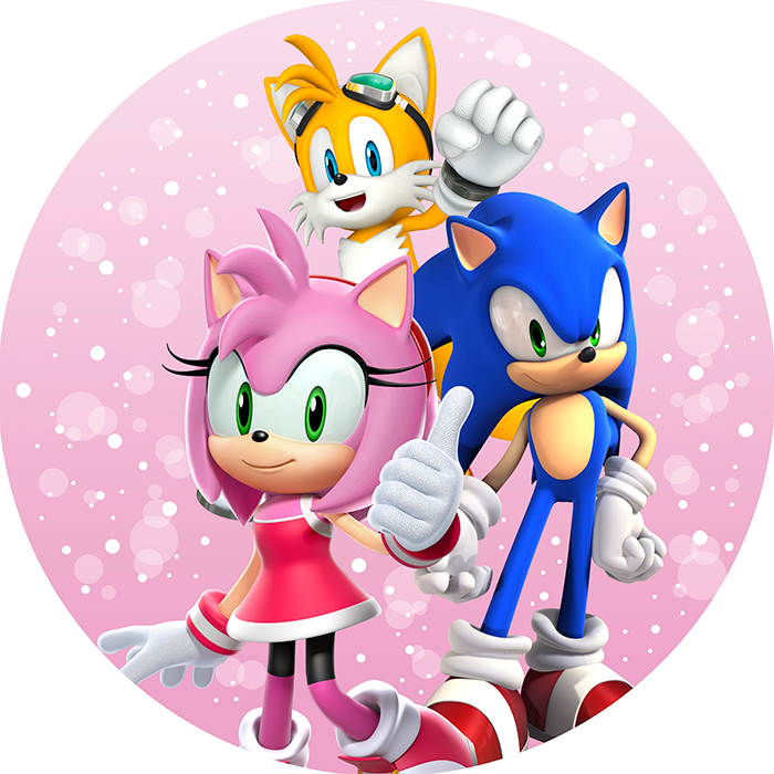 Painel Redondo Festa Sonic Rosa para Menina | Shopee Brasil