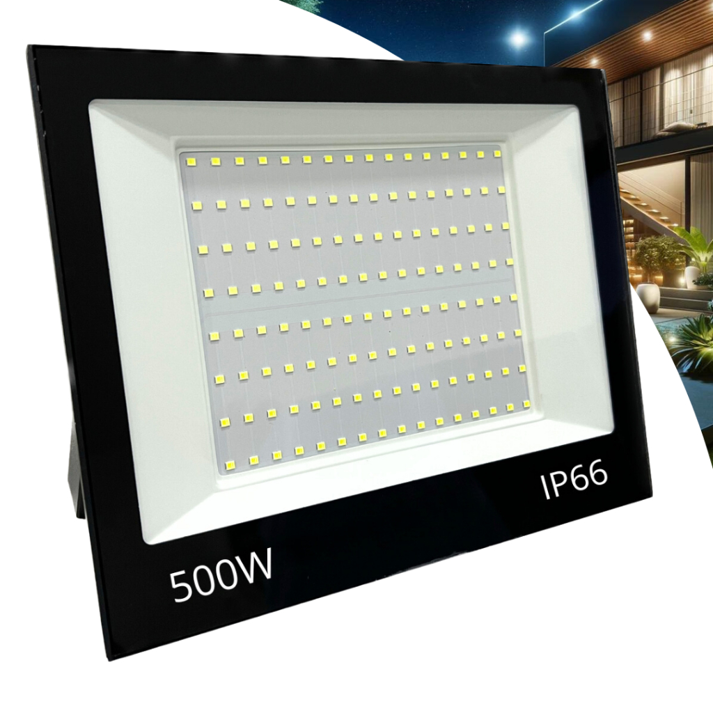 Refletor Led Holofote 500W Smd Prova D`Água Bivolt Branco Frio 6500K | Shopee Brasil