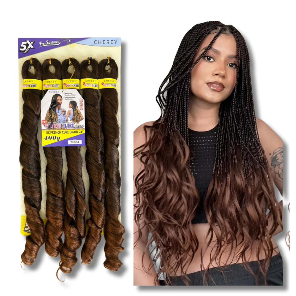 Jumbo C/ Cachos Cobre #30 Fibra Premium 5x 60cm Cherey Braids Boho ...