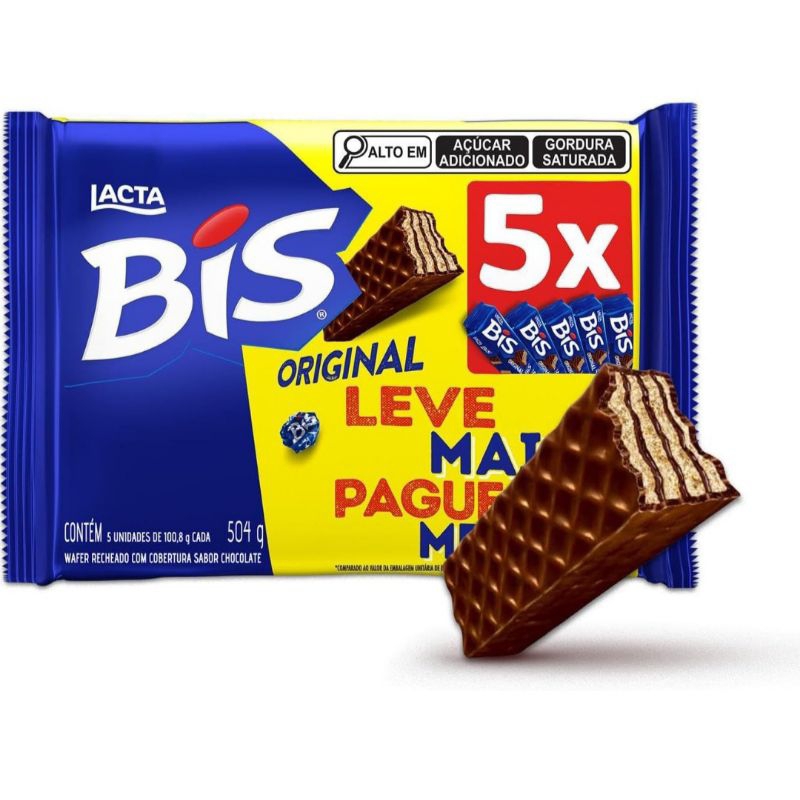 Pack c/ 5 caixas de BIS ( 5x 100g) | Shopee Brasil