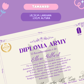 BTS DIPLOMA ARMY PERSONALIZADO | Shopee Brasil