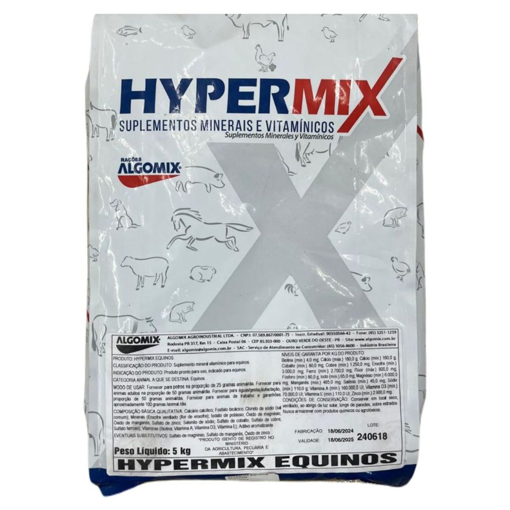 Suplemento Mineral E Vitamínico Para Equinos Hypermix 5kg | Shopee Brasil